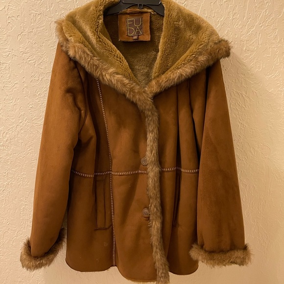 FUDA | Jackets & Coats | Vintage Fuda Coat Faux Fur Coat With Sued ...